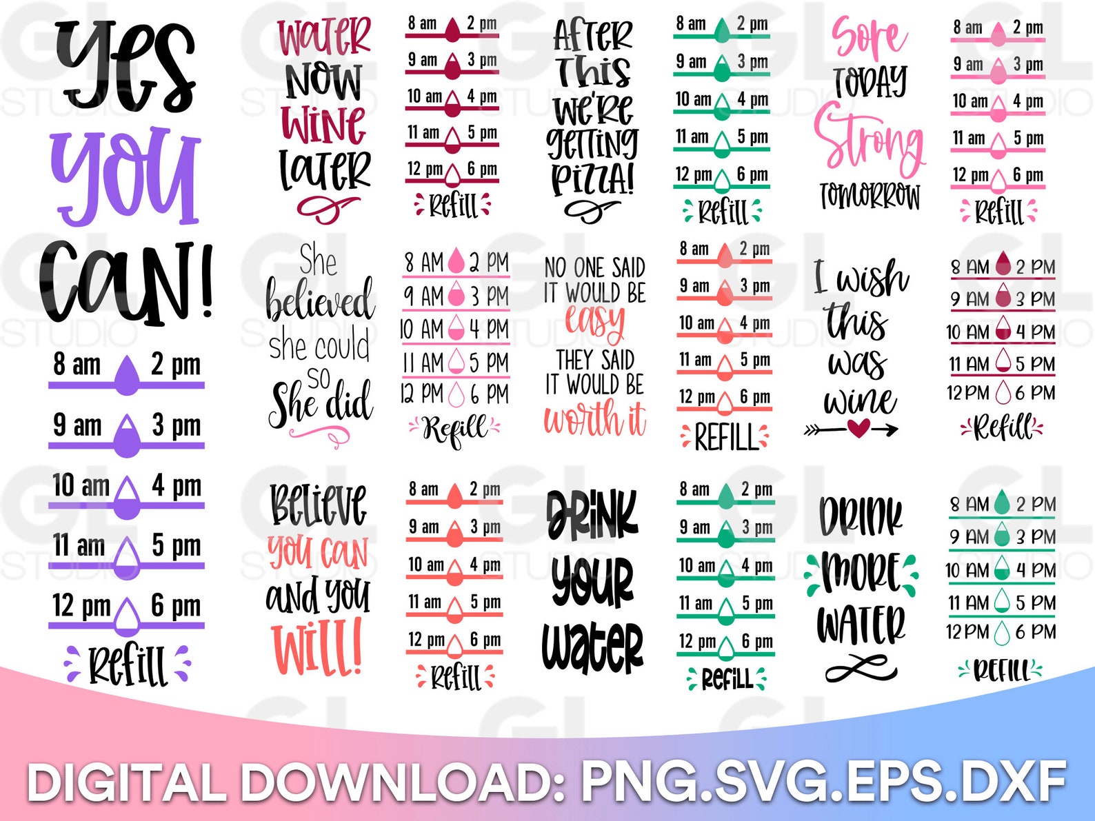 Water Tracker Bundle Water Tracker SVG Water Bottle Svg - Etsy