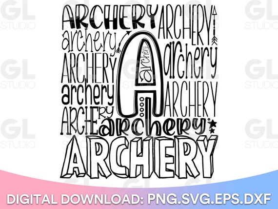 Archery Typography Dxf Svg Eps Png for Use With Programs - Etsy