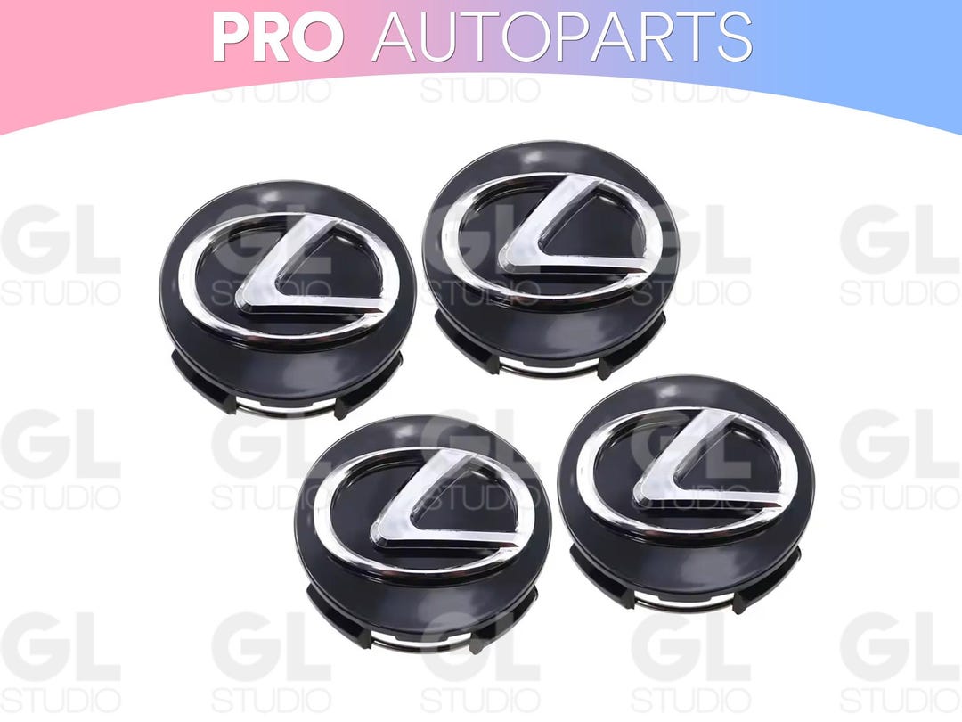 4 Pcs Lexus Center Caps, 62mm Lexus Wheel Center Hub Caps, Lexus Chrome ...