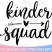 Kinder Squad Svg, Hello Kindergarten Svg, First Day of School SVG, Back ...
