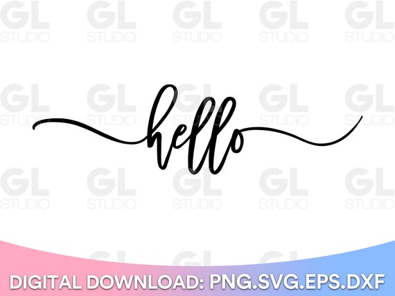 Hello SVG Welcome Svg Dxf Png Front Door Sign SVG | Etsy