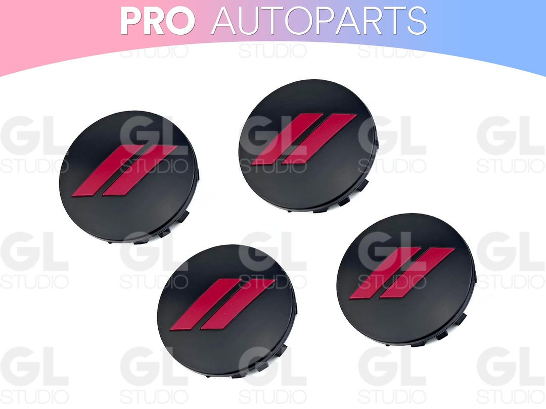 4pcs 2.5 Inch 63mm Black Red Car Rim Wheel Center Hub Caps for SRT 300C ...