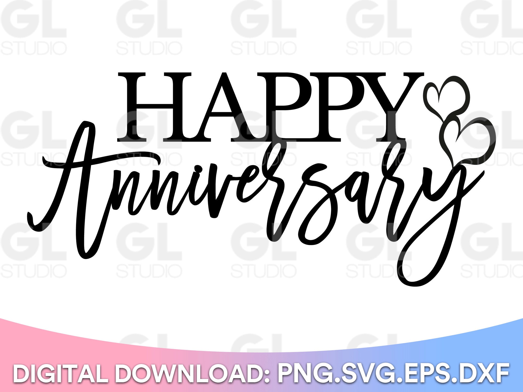 Happy Anniversary Svg Anniversary Cake Topper Svg Cake - Etsy