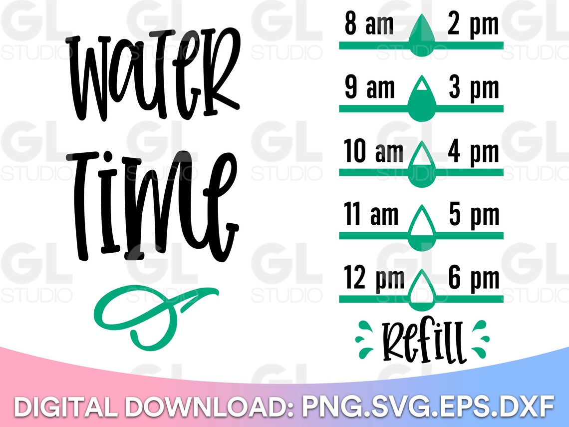 Water Time SVG Water Tracker SVG Water Bottle Svg Water - Etsy