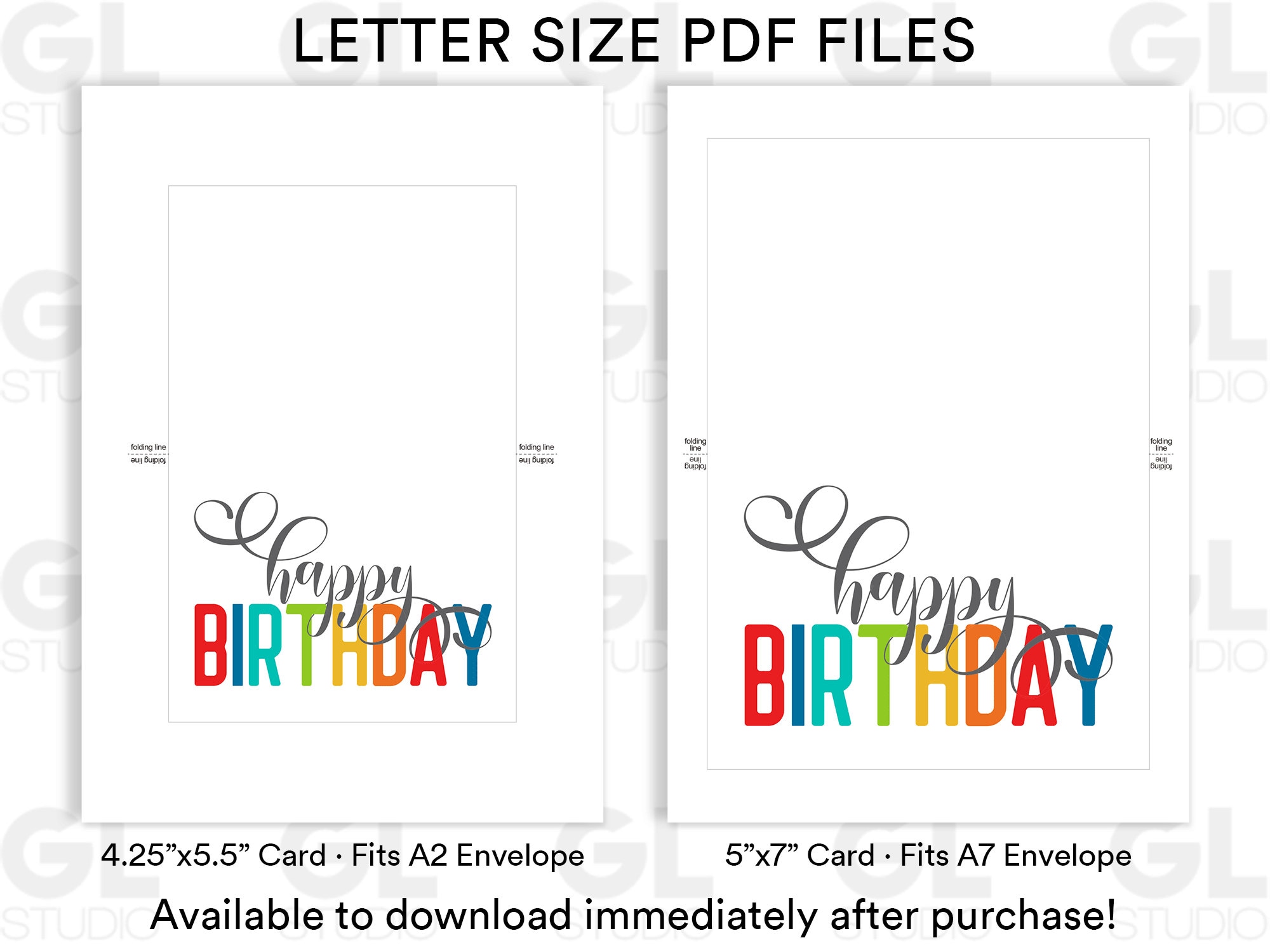 Happy Birthday Printable Card Envelope Template Birthday - Etsy