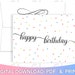 Happy Birthday Printable Card, Envelope Template, Birthday Card ...