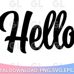 Hello SVG, Welcome Svg, Dxf, Png, Front Door Sign SVG, Greeting SVG ...