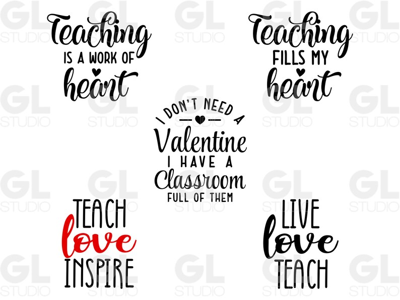 Teacher Valentine SVG Bundle, Valentine SVG Bundle, Teacher Bundle ...