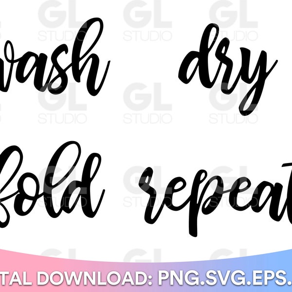 Wash Dry Fold Repeat Svg - Etsy