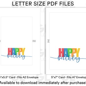 Happy Birthday Printable Card, Envelope Template, Birthday Card ...