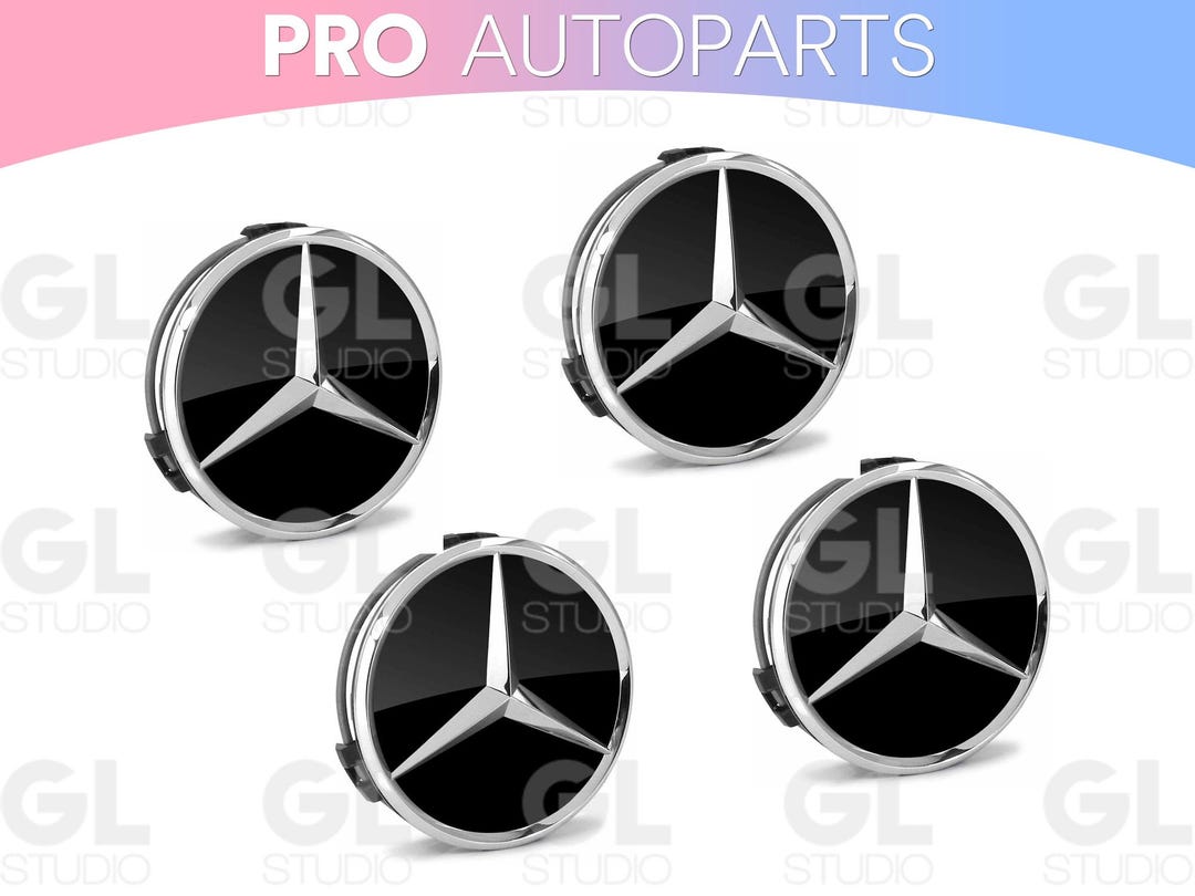 Benz 4 Pcs Set Wheel Center Hub Caps for Mercedes Benz 75mm, Mercedes ...