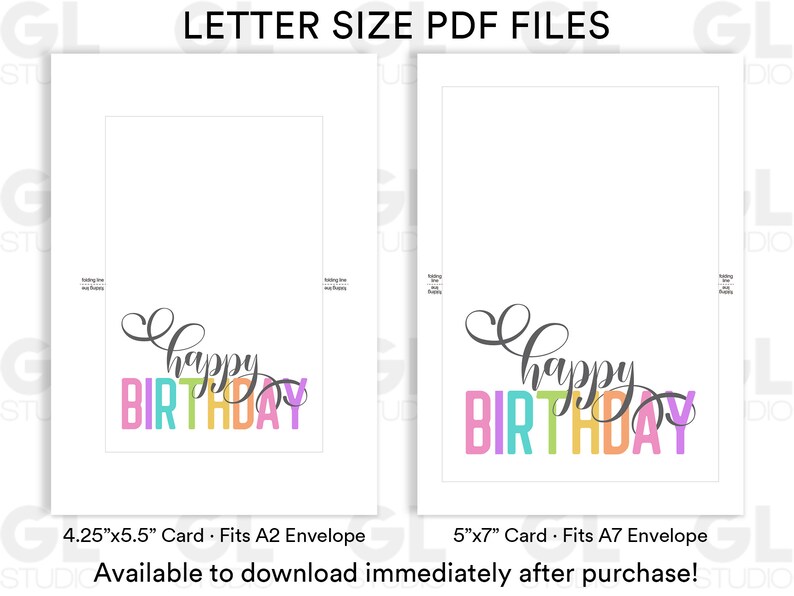 Happy Birthday Printable Card Envelope Template Birthday - Etsy