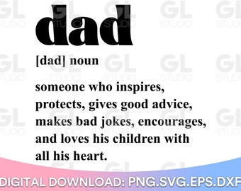 Dad Definition Svg | Etsy