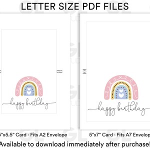 Happy Birthday Printable Card, Rainbow Card Template, Birthday Card ...
