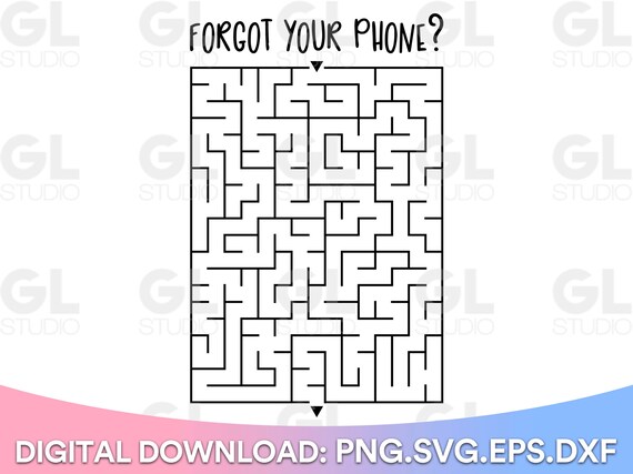 Forgot Your Phone Svg Bathroom Maze Svg Bathroom Sign SVG | Etsy