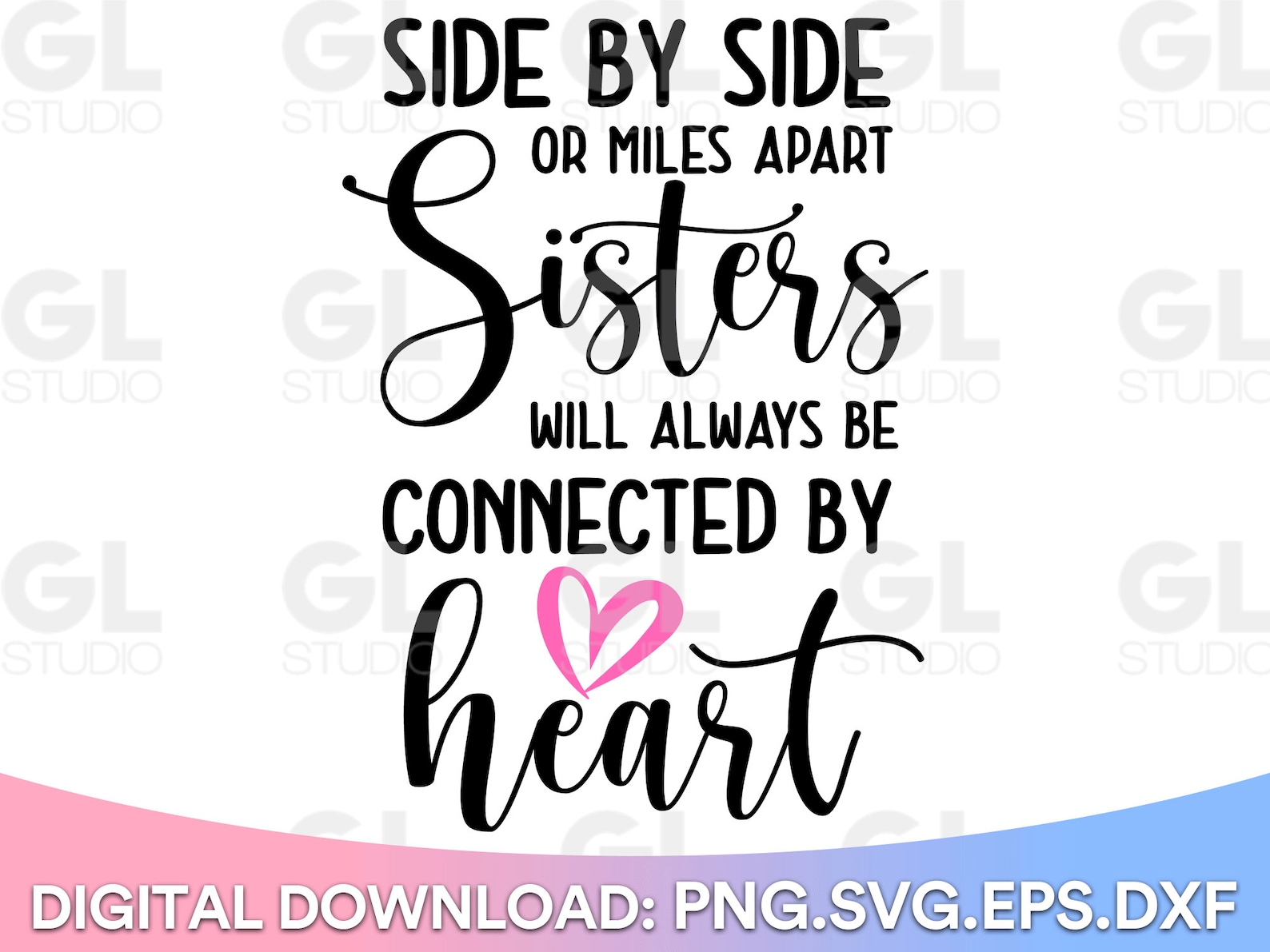 Side by Side or Miles Apart Sisters Will Always Be Connected by Heart ...