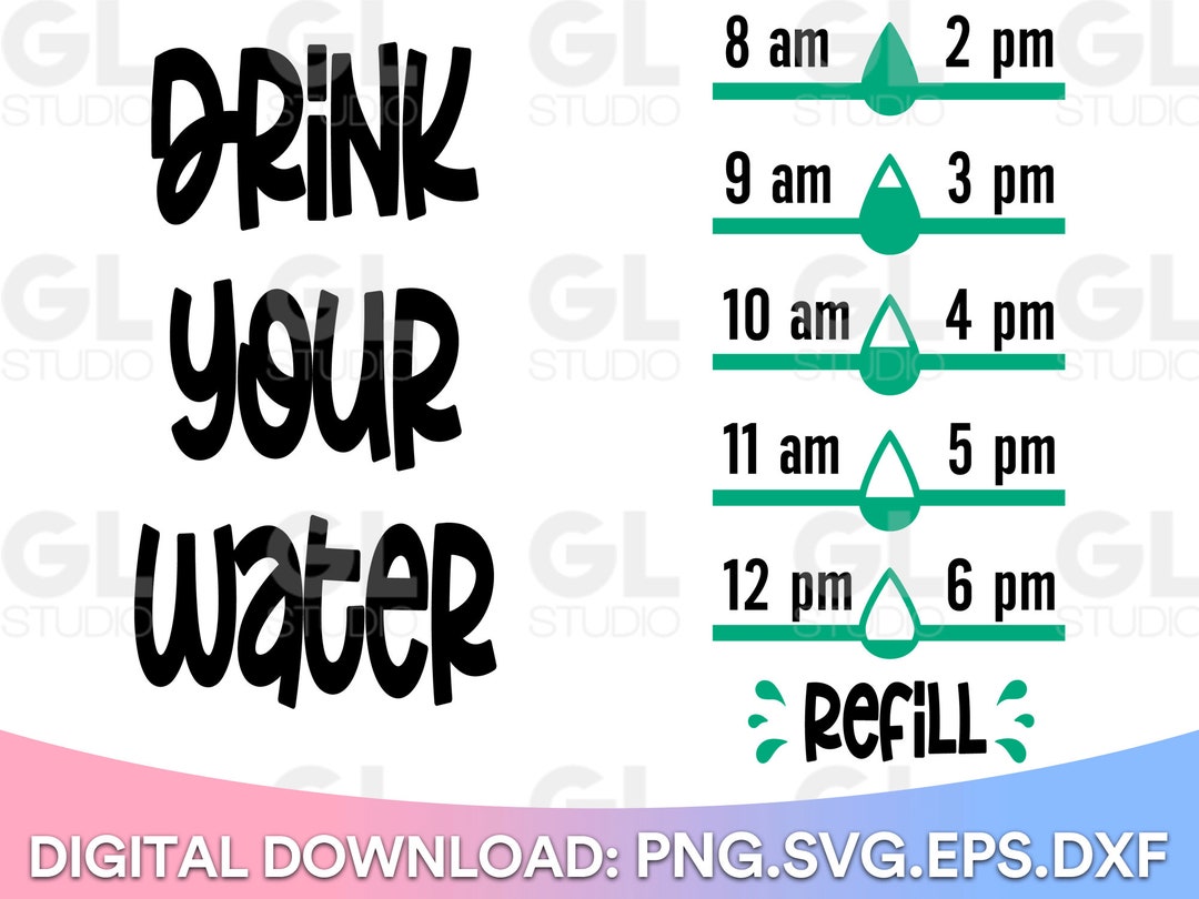 Drink Your Water SVG, Water Tracker SVG, Water Bottle Svg, Water Bottle ...