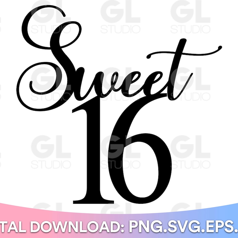 Sweet 16 Svg - Etsy