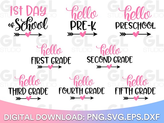 School Bundle Back to School SVG Bundle First Day of School - Etsy