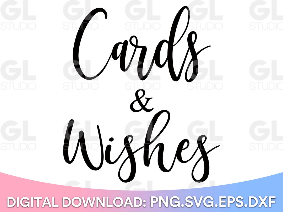 Cards and Wishes Svg, Advice and Wishes Svg, Wedding SVG File, Wedding ...