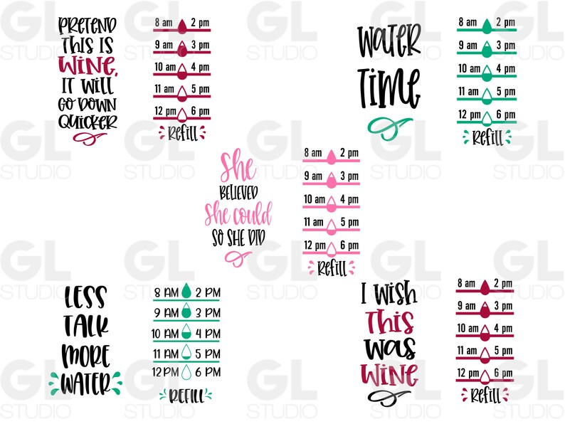 Water Tracker Bundle Water Tracker SVG Water Bottle Svg - Etsy