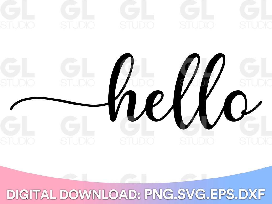 Hello SVG Welcome Svg Dxf Png Front Door Sign SVG | Etsy
