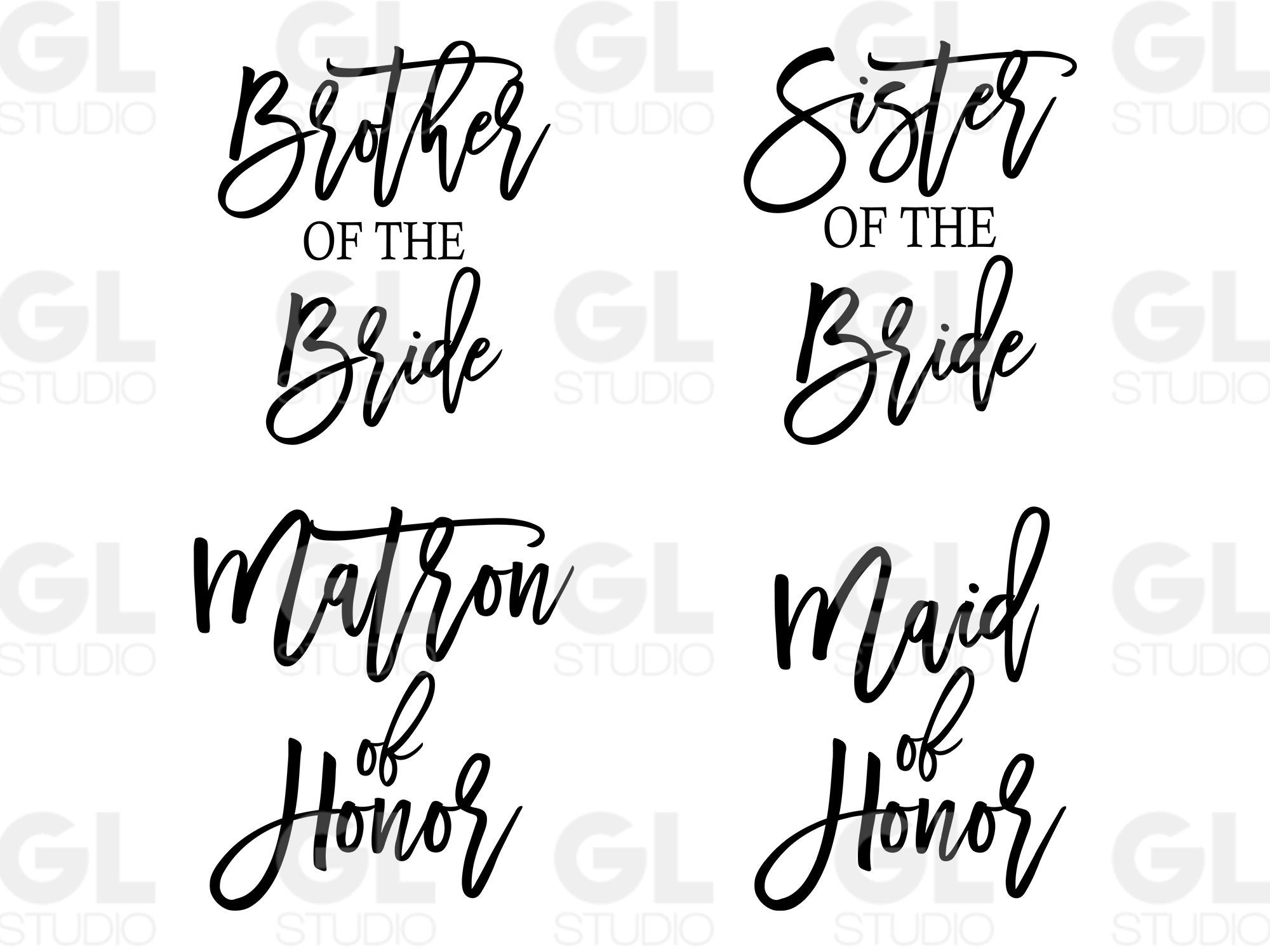 Bridal Party Bundle Wedding Bundle Wedding Svg Bridal Party Etsy