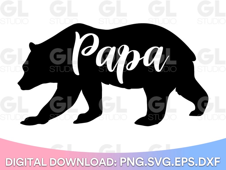 Papa Bear SVG Papa Svg Dxf Png Bear SVG Bear Family Svg - Etsy