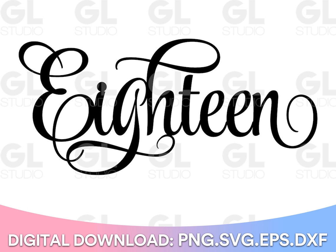 Eighteen Cake Topper SVG Happy 18th Birthday Cake Topper Svg - Etsy