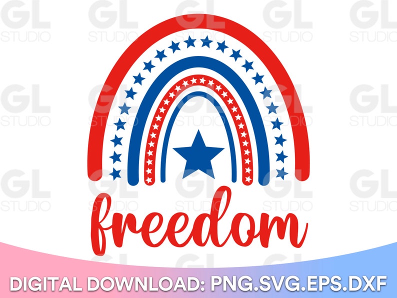 Freedom Svg, Freedom Rainbow Svg, Freedom Svg File, 4th of July Svg ...
