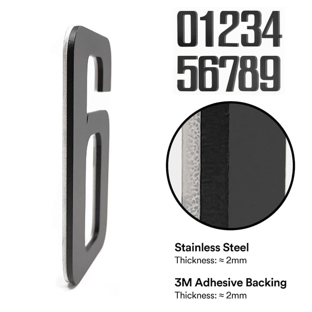 House Numbers, Stainless Steel House Number, Self Adhesive Numbers ...
