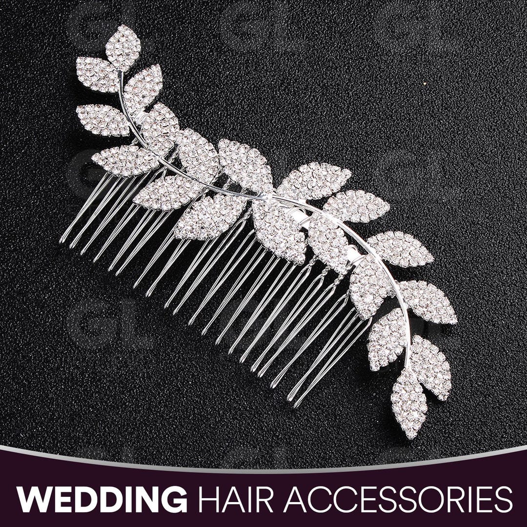 Handmade Rhinestone Floral Bridal Hair Comb, Bridal Headpiece, Vintage ...