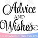 Advice and Wishes Svg, Wedding Sign Svg, Cards and Wishes Svg, Wedding ...