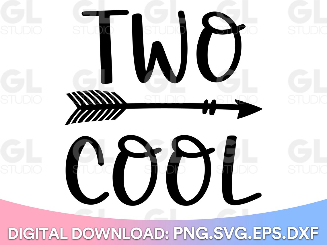 Two Cool SVG Second Birthday Svg Dxf and Png 2nd Birthday - Etsy