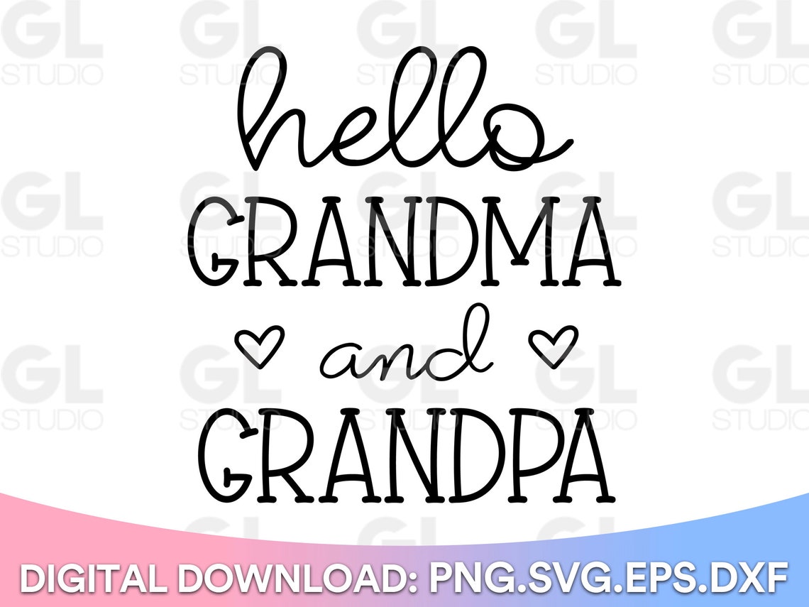 Hello Grandma and Grandpa SVG Pregnancy Announcement Svg - Etsy