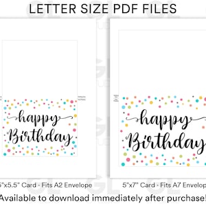 Happy Birthday Printable Card, Envelope Template, Birthday Card ...