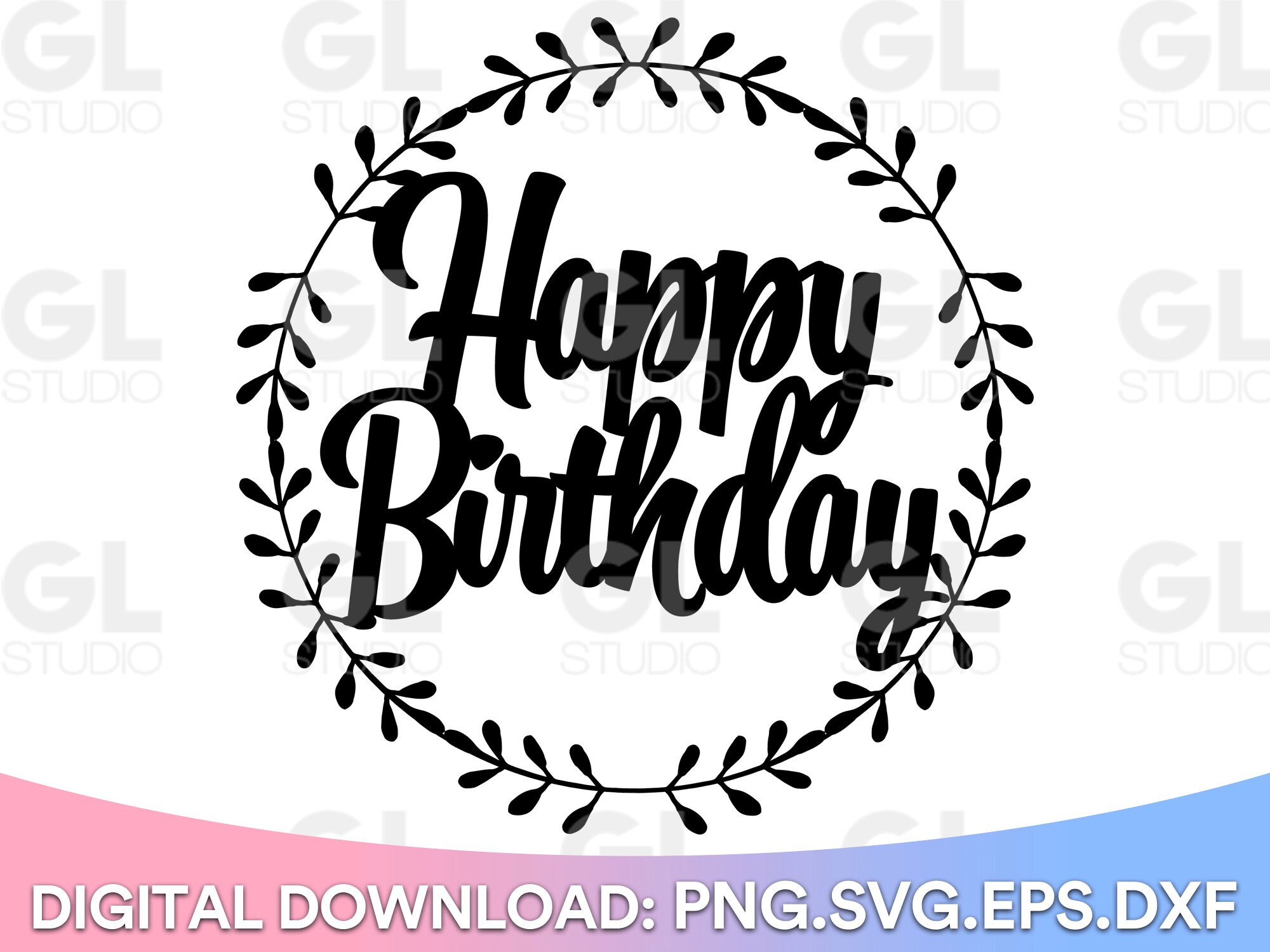 Happy Birthday svg Cake Topper svg Birthday Cake Topper SVG | Etsy