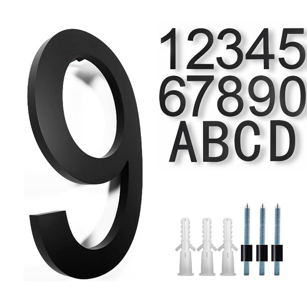 8 Inch Modern House Numbers, Architectural Building Farmhouse Door ...