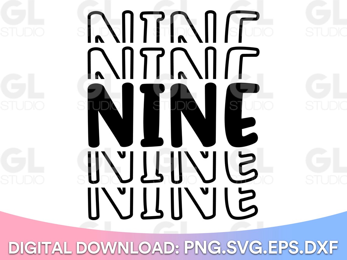 Nine Birthday SVG 9th Birthday svg dxf png Boy's 9th | Etsy