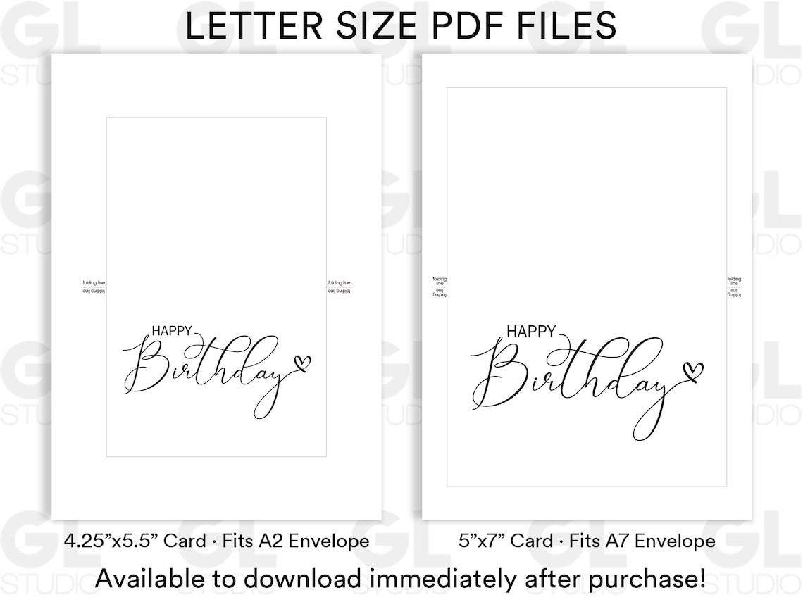 Happy Birthday Printable Card Envelope Template Birthday - Etsy