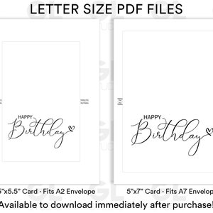 Happy Birthday Printable Card, Envelope Template, Birthday Card ...