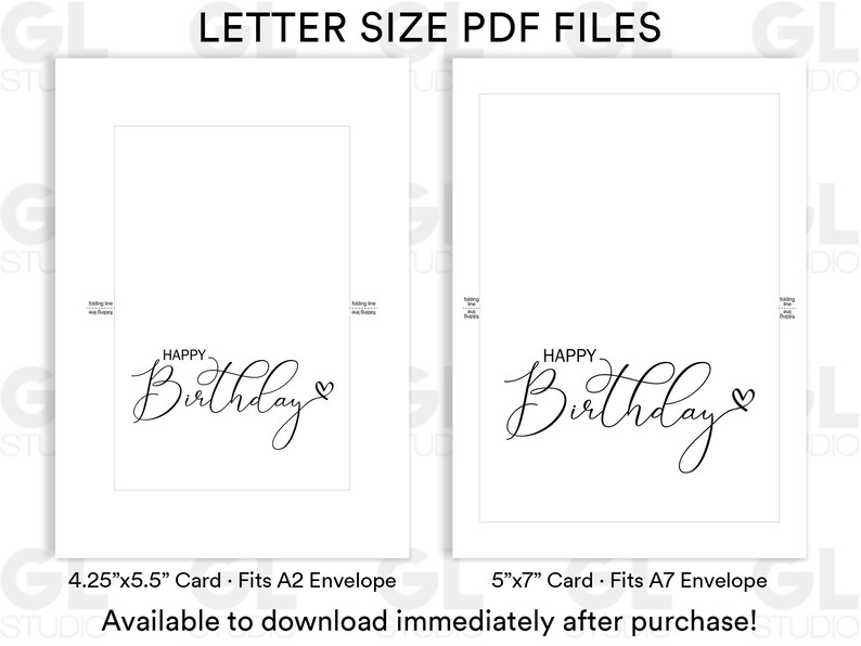 Happy Birthday Printable Card Envelope Template Birthday - Etsy