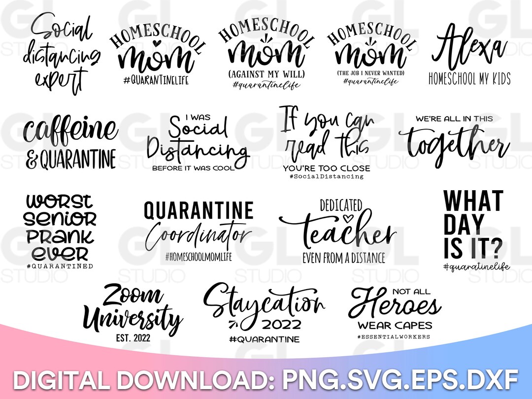 Quarantine SVG Bundle, Quarantine Svg, Quarantine Bundle, Homeschool ...