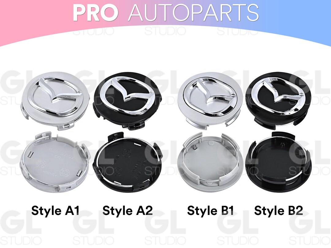 4 Pcs Mazda Center Caps, Car Hub Centre Caps for Mazda 56mm, Hub Center ...