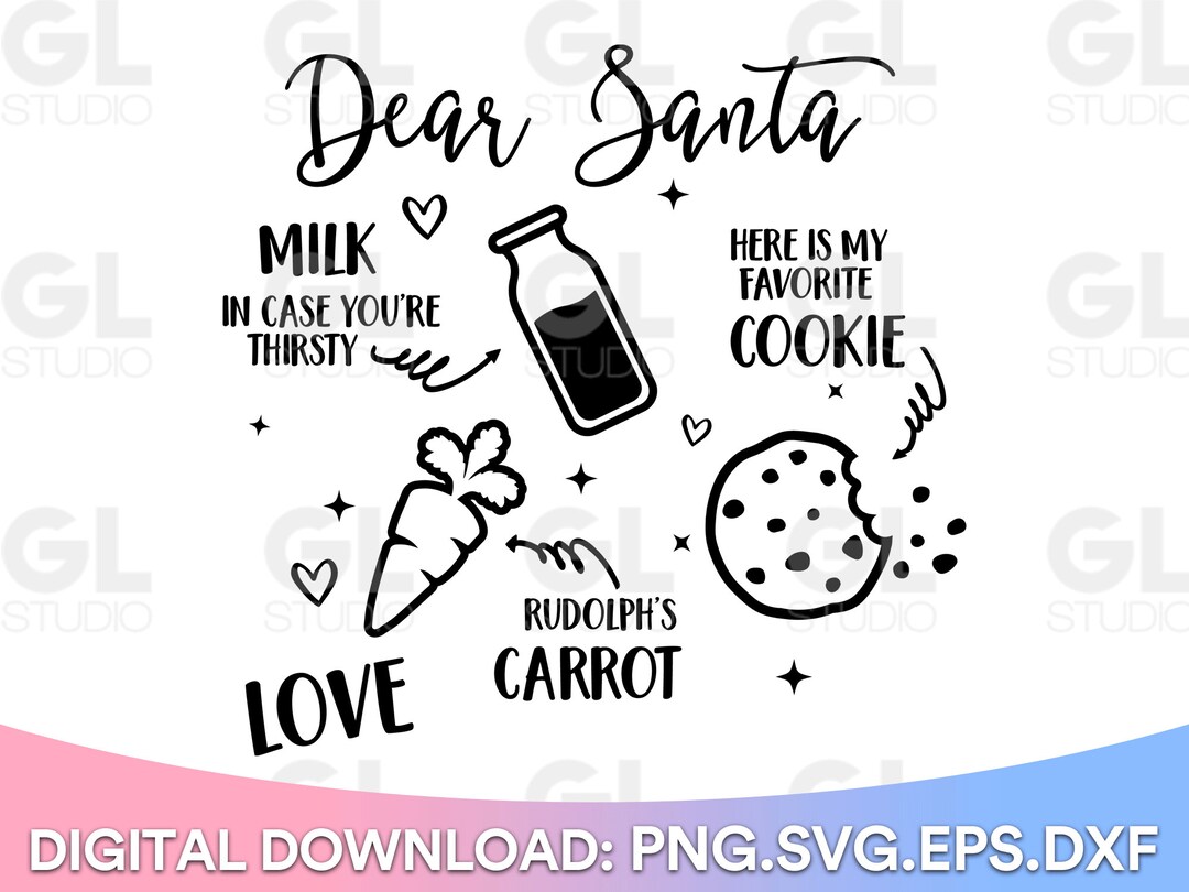 Dear Santa Cookie Tray SVG, Dear Santa Snack Tray Svg, Christmas Svg ...