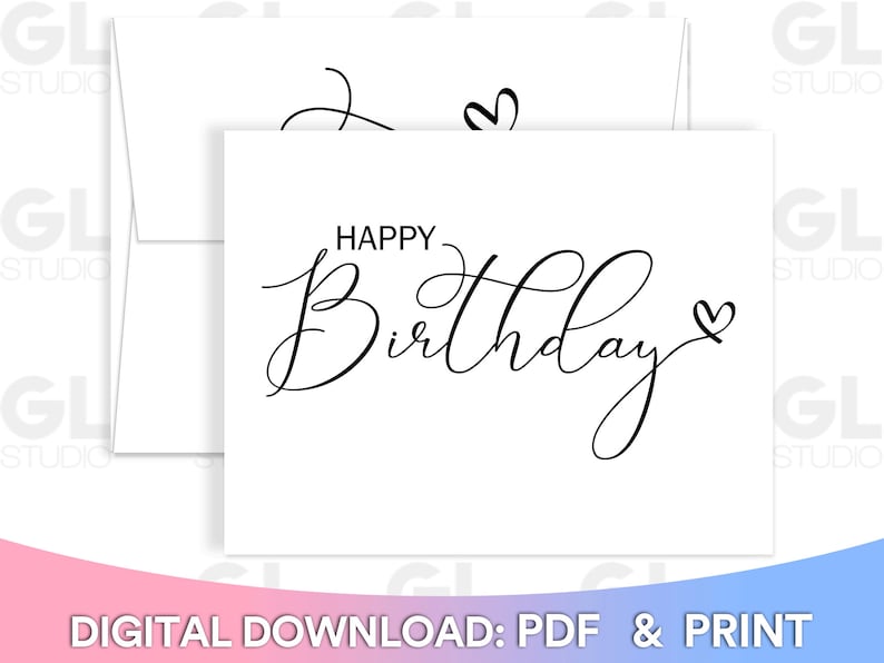 Happy Birthday Printable Card Envelope Template Birthday - Etsy