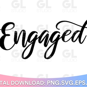 Engaged Svg, Engaged Cake Topper Svg, Cake Topper Svg, Engagement Cake ...