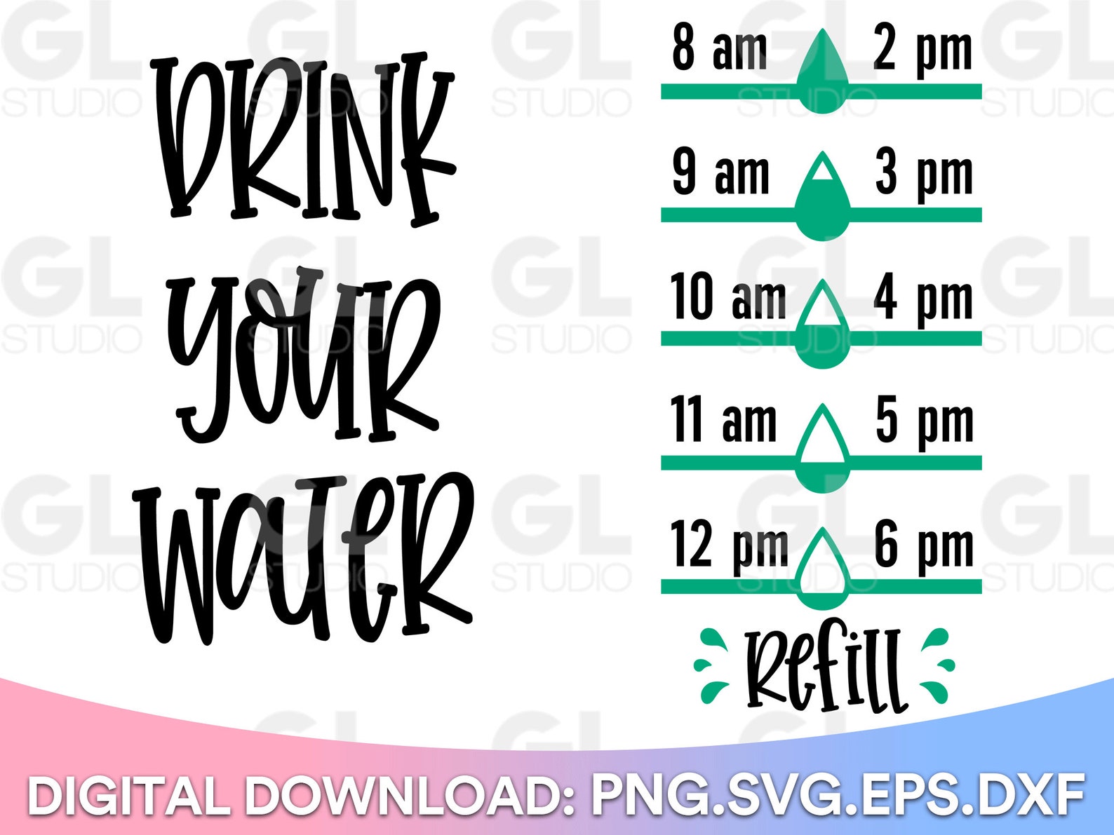 Drink Your Water SVG Water Tracker SVG Water Bottle Svg - Etsy