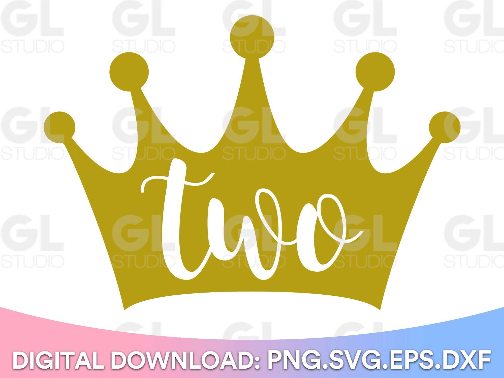 Two SVG two in a crown svg princess birthday svg dxf and | Etsy