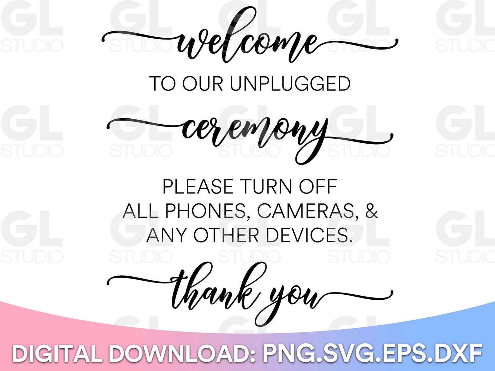 Welcome to Our Unplugged Ceremony Svg Wedding Sign Svg - Etsy